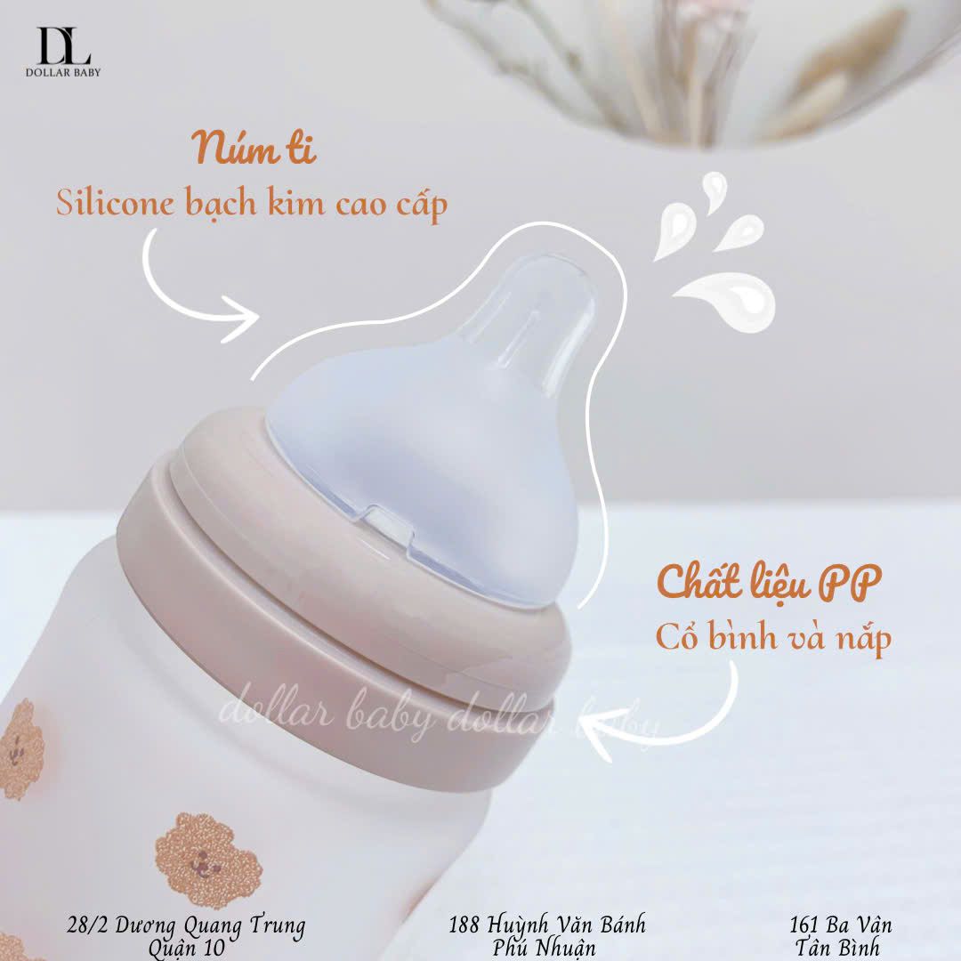 Bình sữa thuỷ tinh bọc silicon Ubmom – Dollar Baby