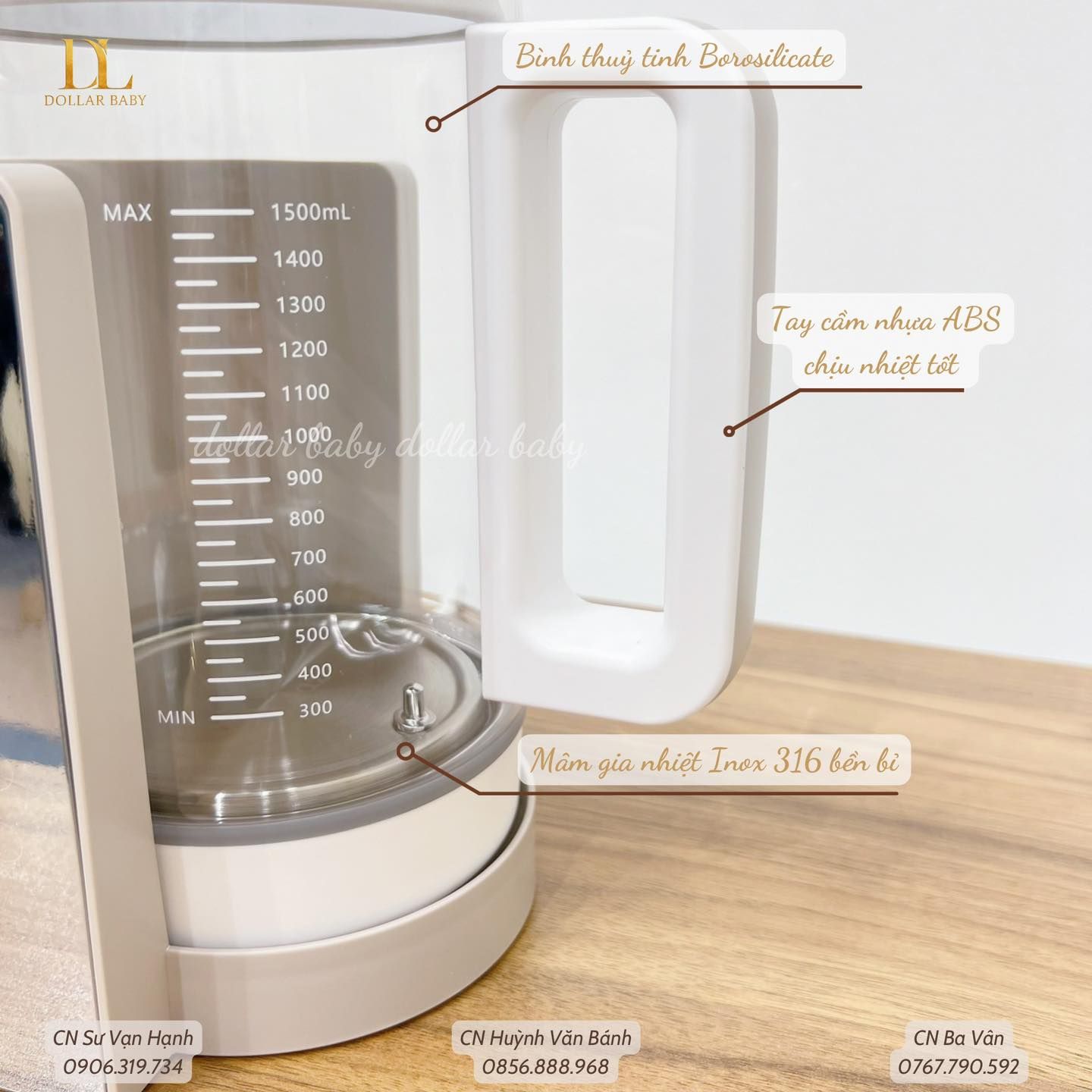 Bình đun nước pha sữa cao cấp Moaz Bebe - MB043 – Dollar Baby