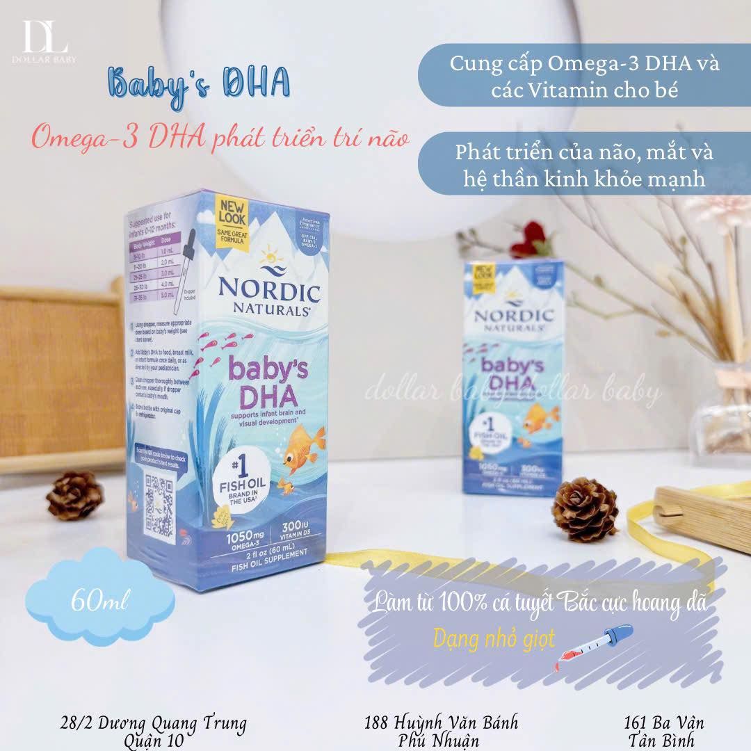 Nordic Naturals Baby's DHA Liquid With Dropper 60ml ( 0 - 12 tháng tuổ – Dollar Baby