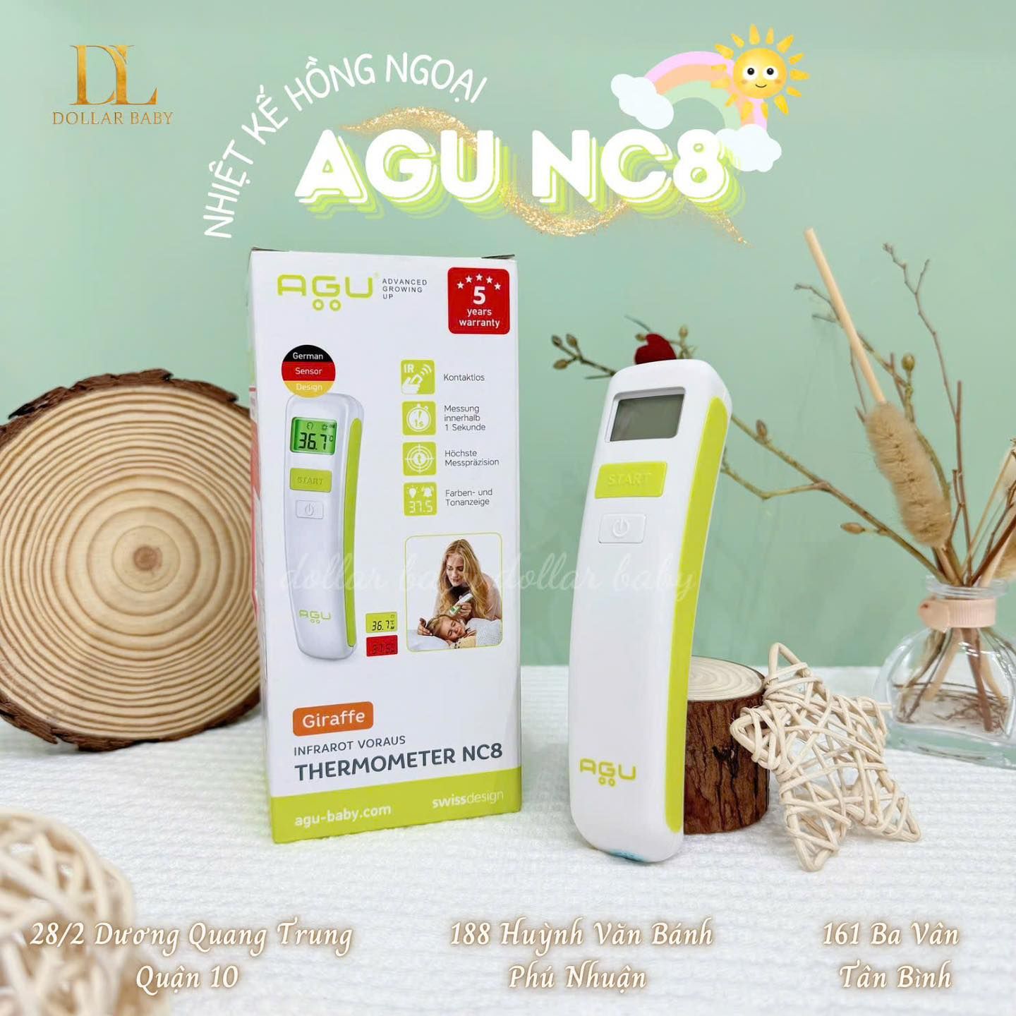 Nhiệt kế hồng ngoại NC8 AGU – Dollar Baby