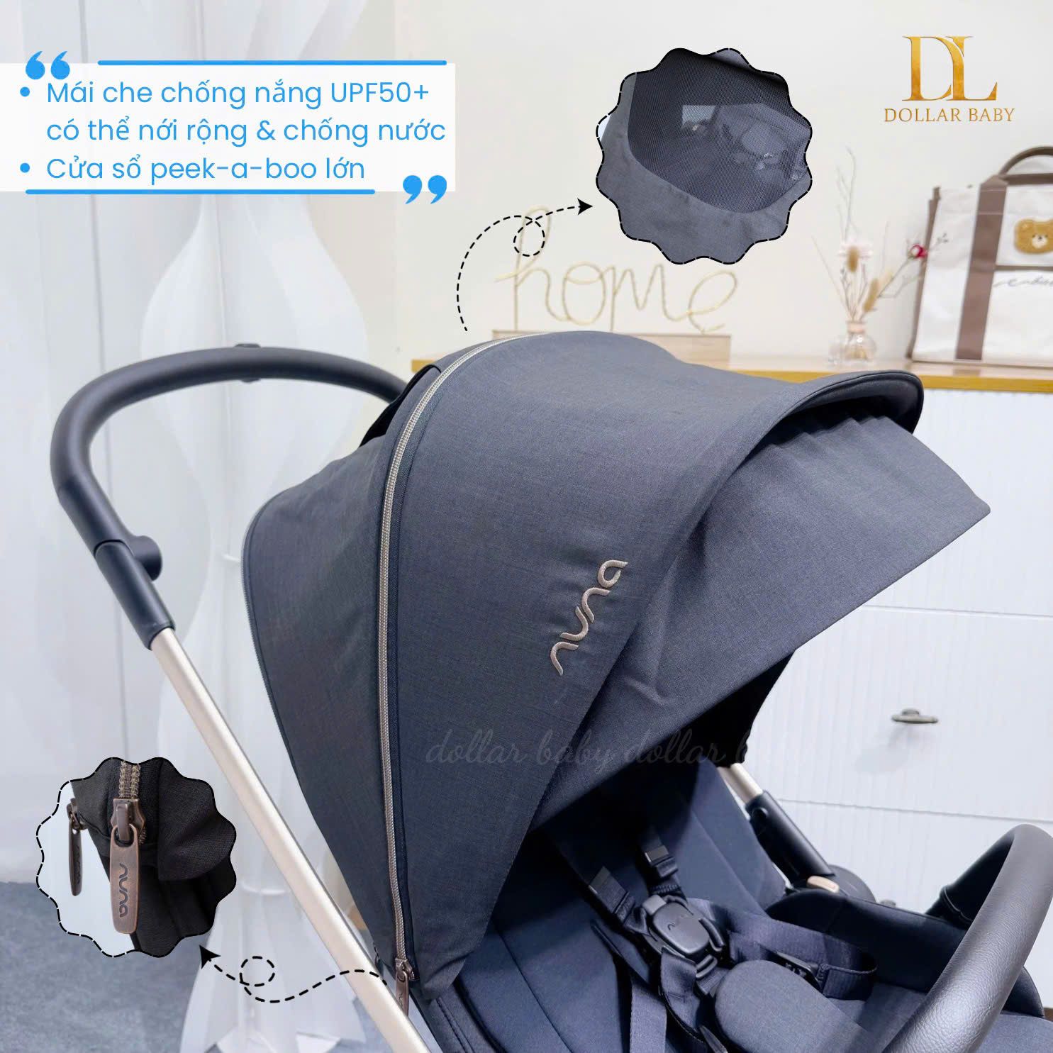 Xe Đẩy NUNA IXXA NEXT Khung CARBON - MÀU RIVETED ROSE – Dollar Baby