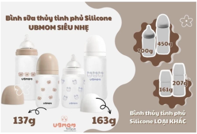 Bình sữa thuỷ tinh bọc silicon Ubmom – Dollar Baby
