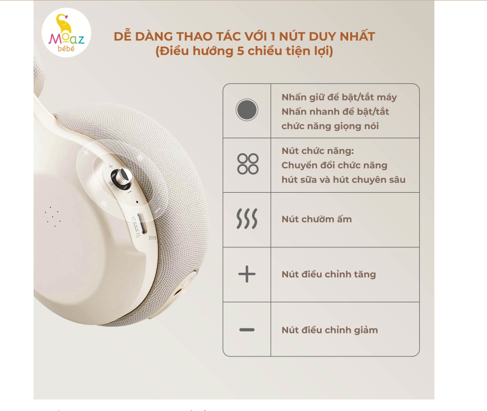 Máy hút sữa di động kèm chườm ấm cổ Moaz BéBé MB091 – Dollar Baby