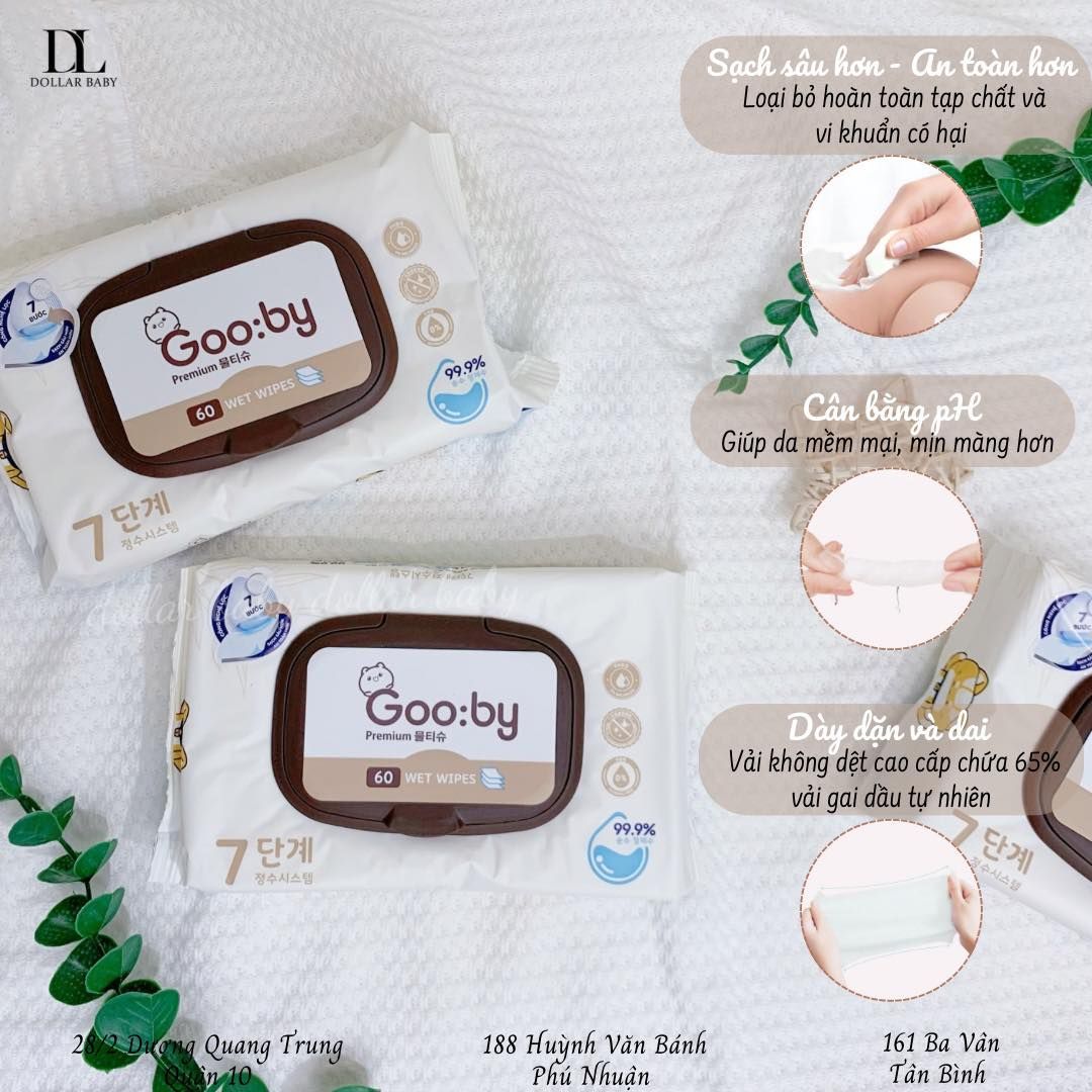 Khăn ướt Gooby Hàn Quốc 60 tờ – Dollar Baby
