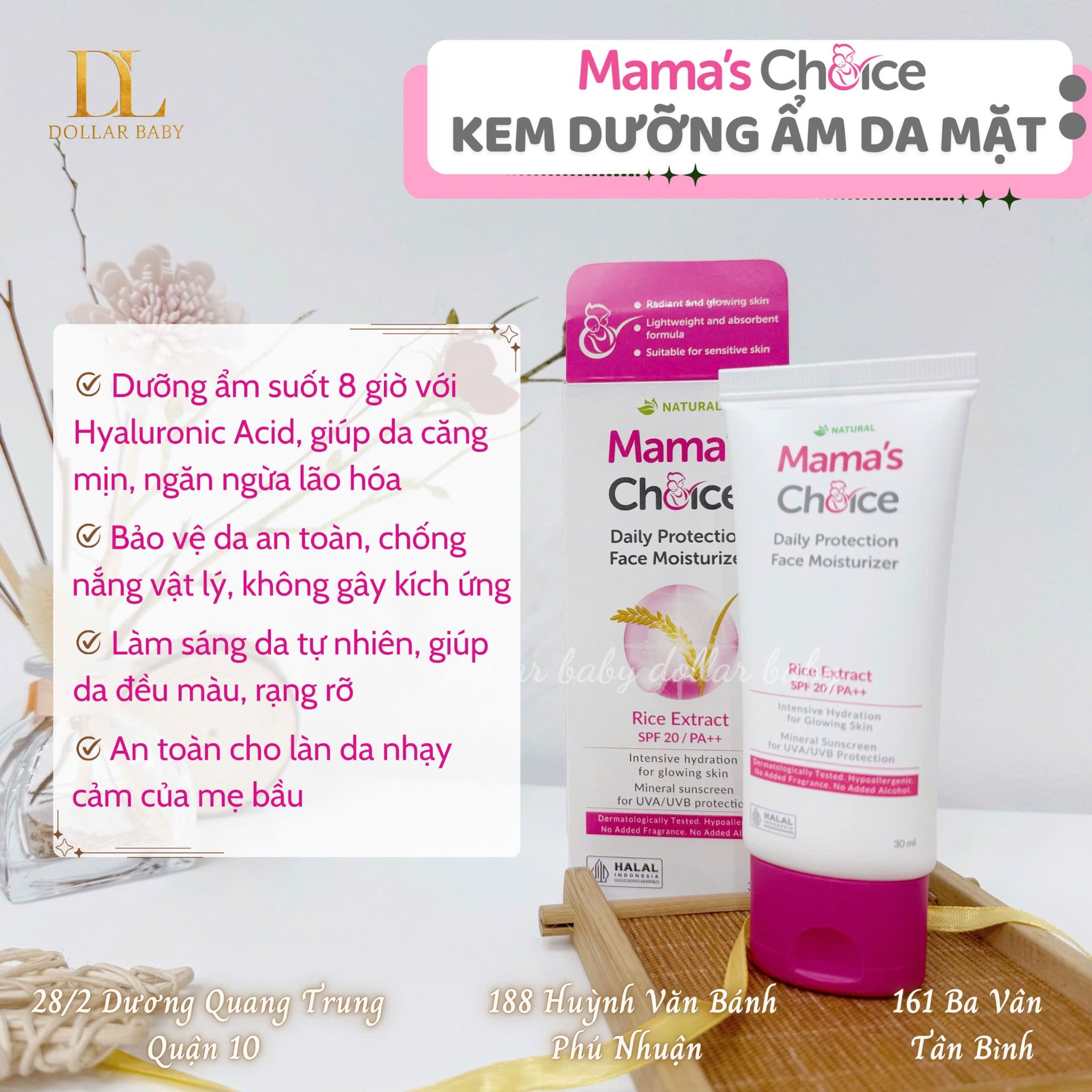Kem dưỡng ẩm da mặt Mama’s Choice làm sáng da, chống nắng SPF20 ...