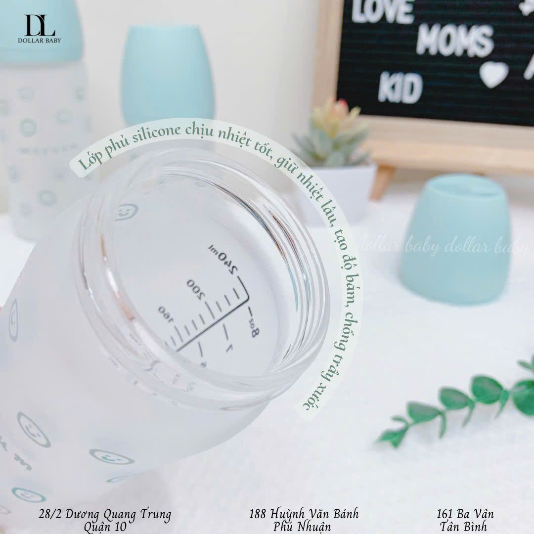 Bình Sữa Moyuum - Thuỷ Tinh Bọc Silicon – Dollar Baby