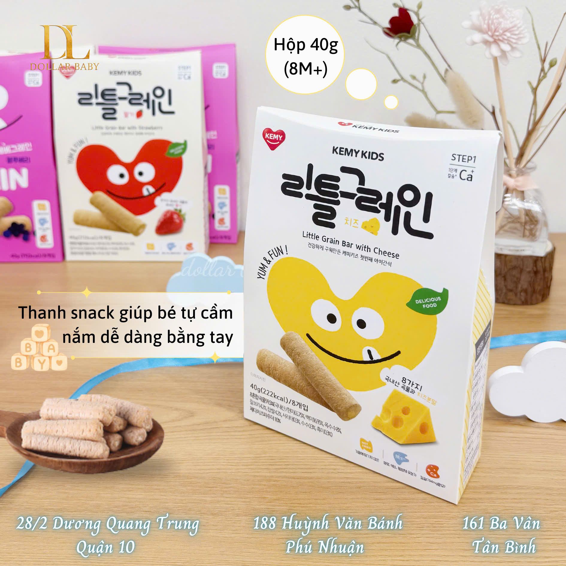Bánh ăn dặm ngũ cốc Kemy Kids 40g (8M+) – Dollar Baby