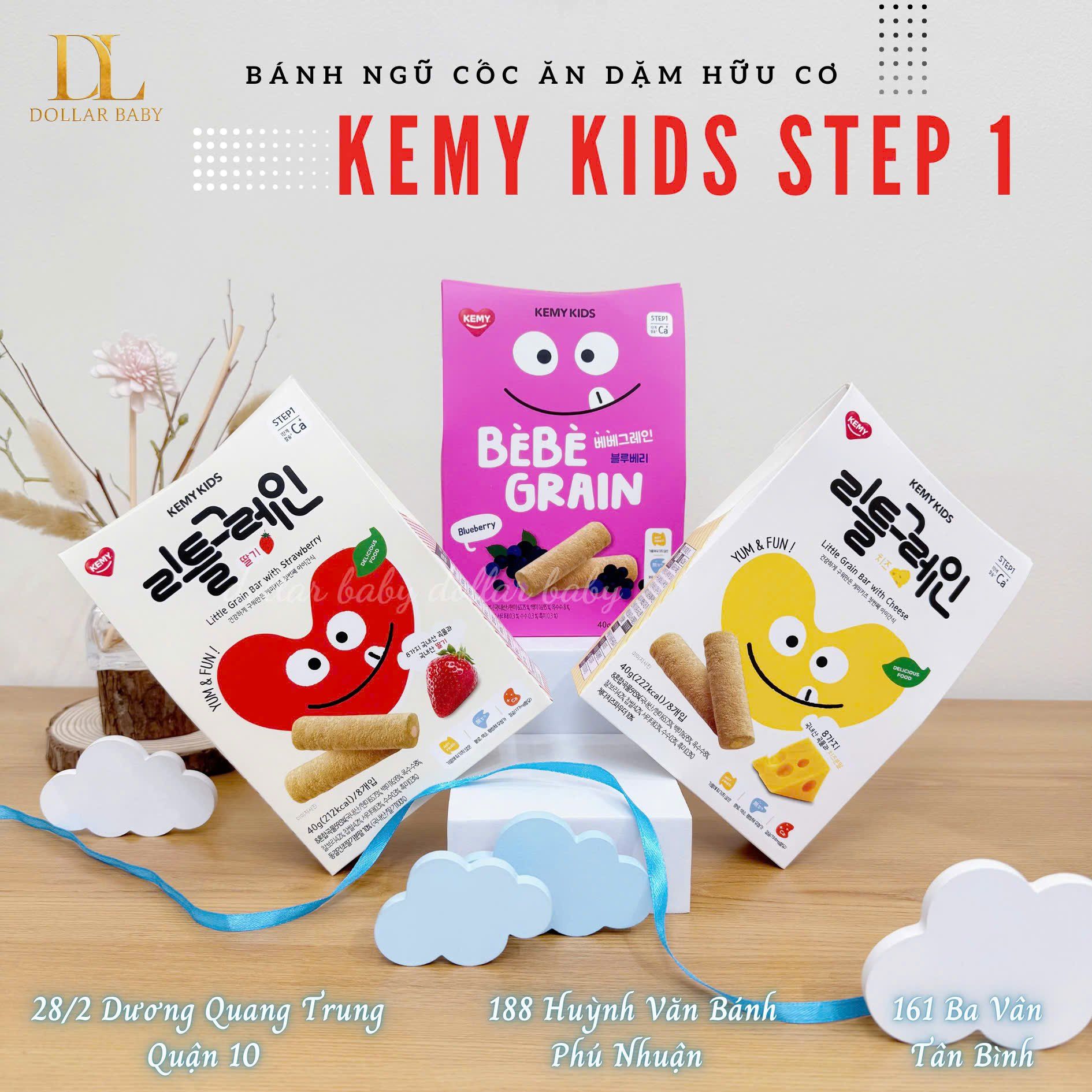 Bánh ăn dặm ngũ cốc Kemy Kids 40g (8M+) – Dollar Baby