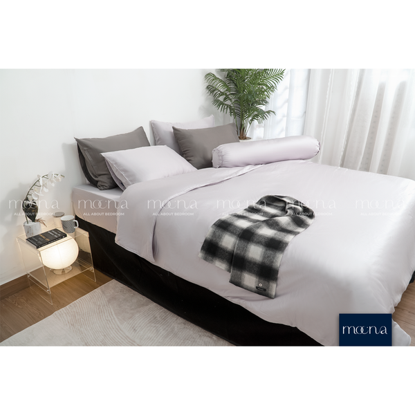 Bộ chăn drap gối Light Grey Tencel Trơn 60s – HONG LAC - MOONA BEDDING