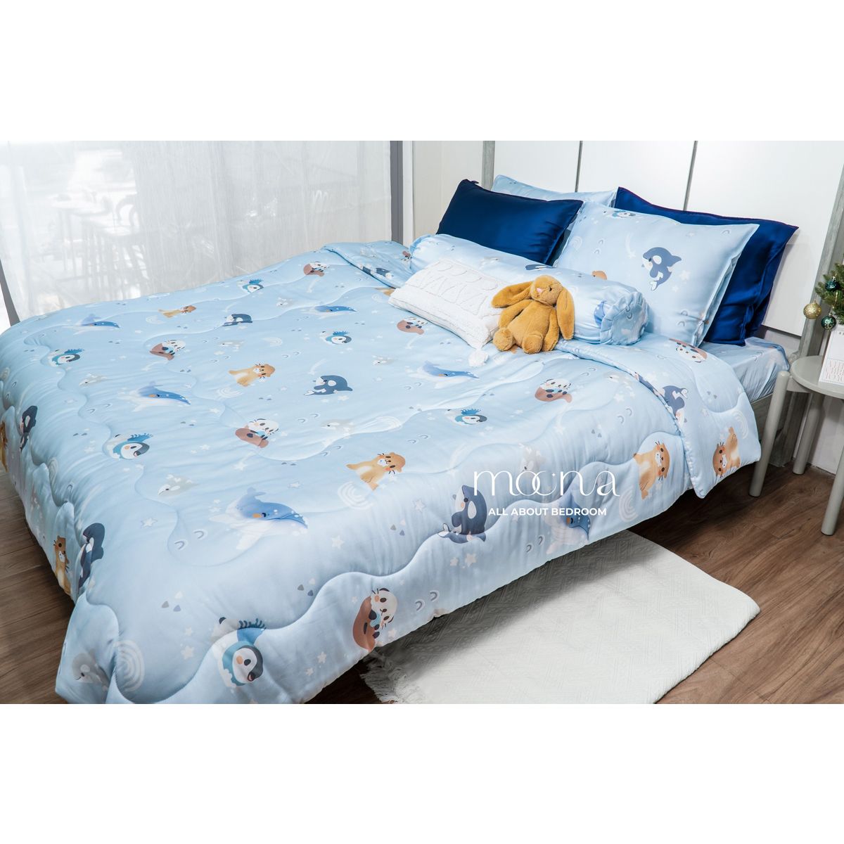 Bộ chăn drap gối Panda Seal Tencel 60s – HONG LAC INTERIOR