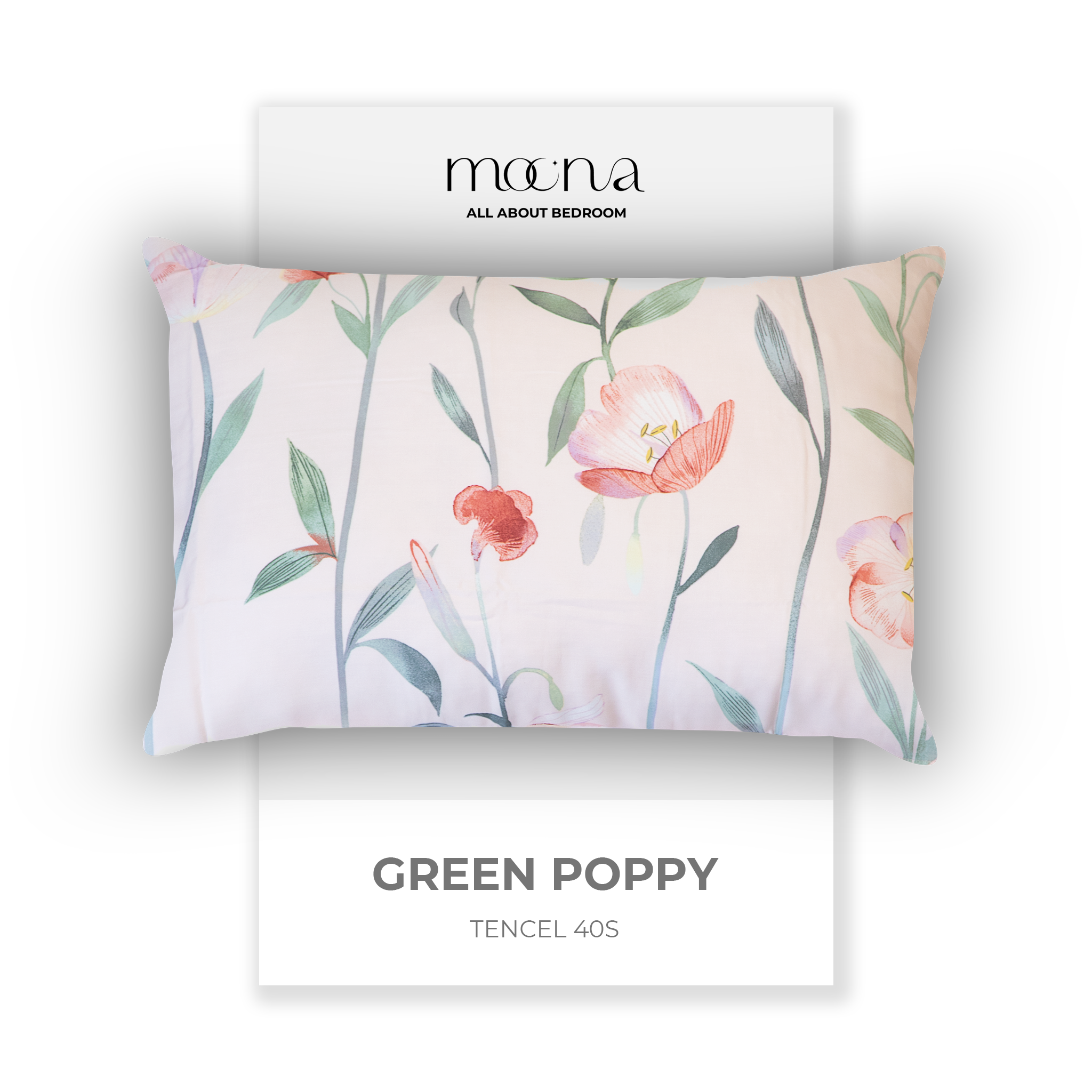 Bộ chăn drap gối Green Poppy Tencel 40s – HONG LAC INTERIOR