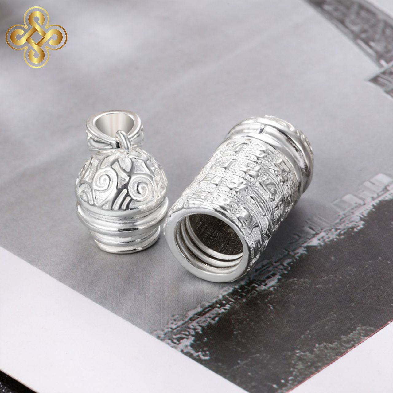 สร้อยคอกล่องพระสูตรหัวใจสีเงิน – Mango Amulet