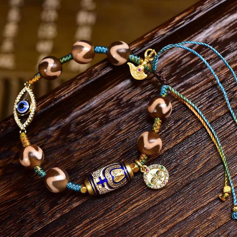 สร้อยข้อมือฝรั่งเศส Eye ทองแดงคลิปแจกัน Agate อุปกรณ์เสริม – Mango Amulet