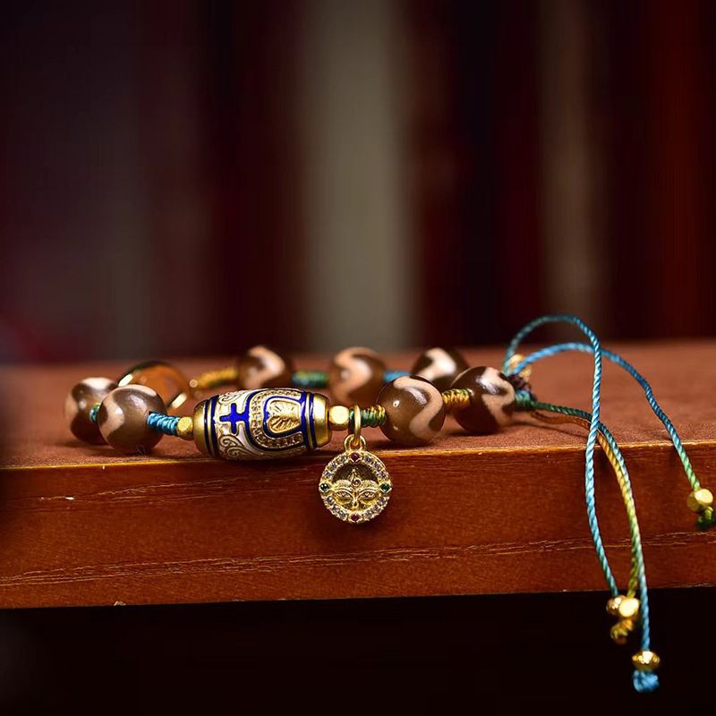 สร้อยข้อมือฝรั่งเศส Eye ทองแดงคลิปแจกัน Agate อุปกรณ์เสริม – Mango Amulet