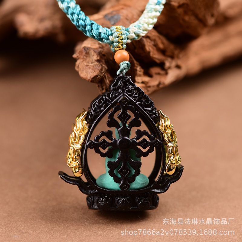 สร้อยคอเครื่องประดับพระพุทธรูปสีเขียวขุ่น Phaseless – Mango Amulet