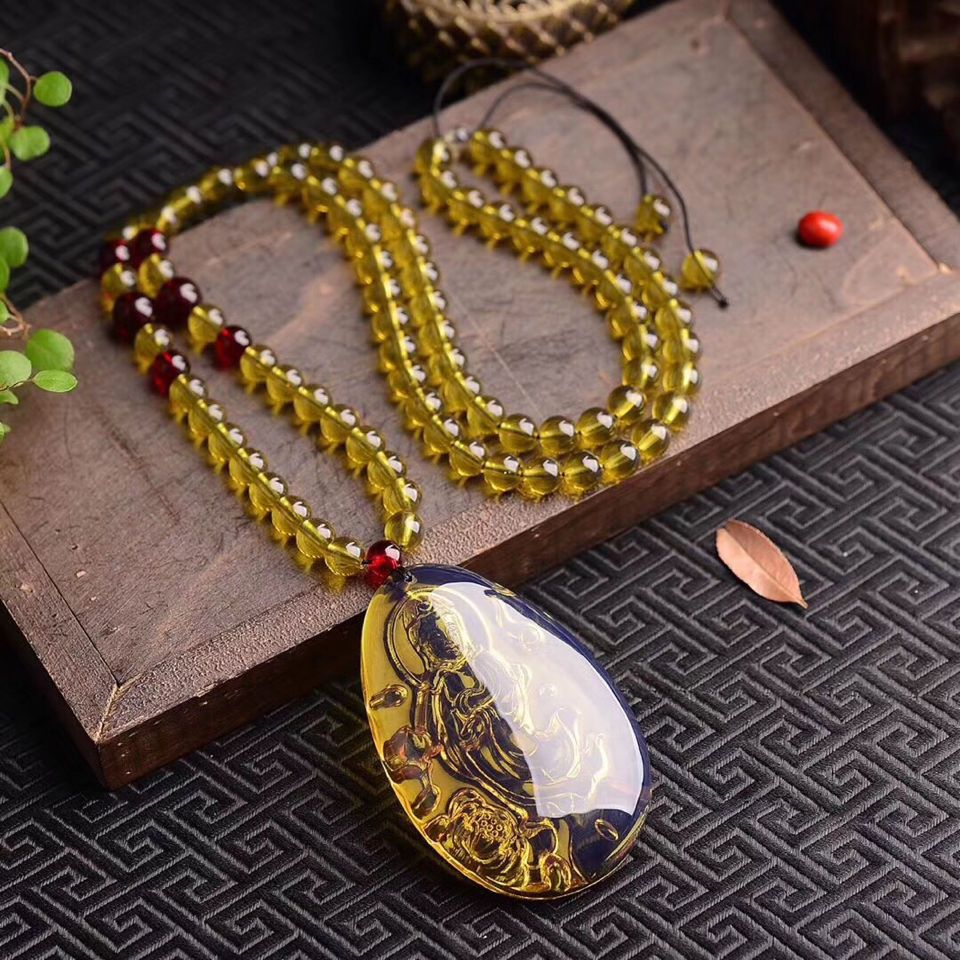 สร้อยคออำพันเขียวเจ้าแม่กวนอิม – Mango Amulet