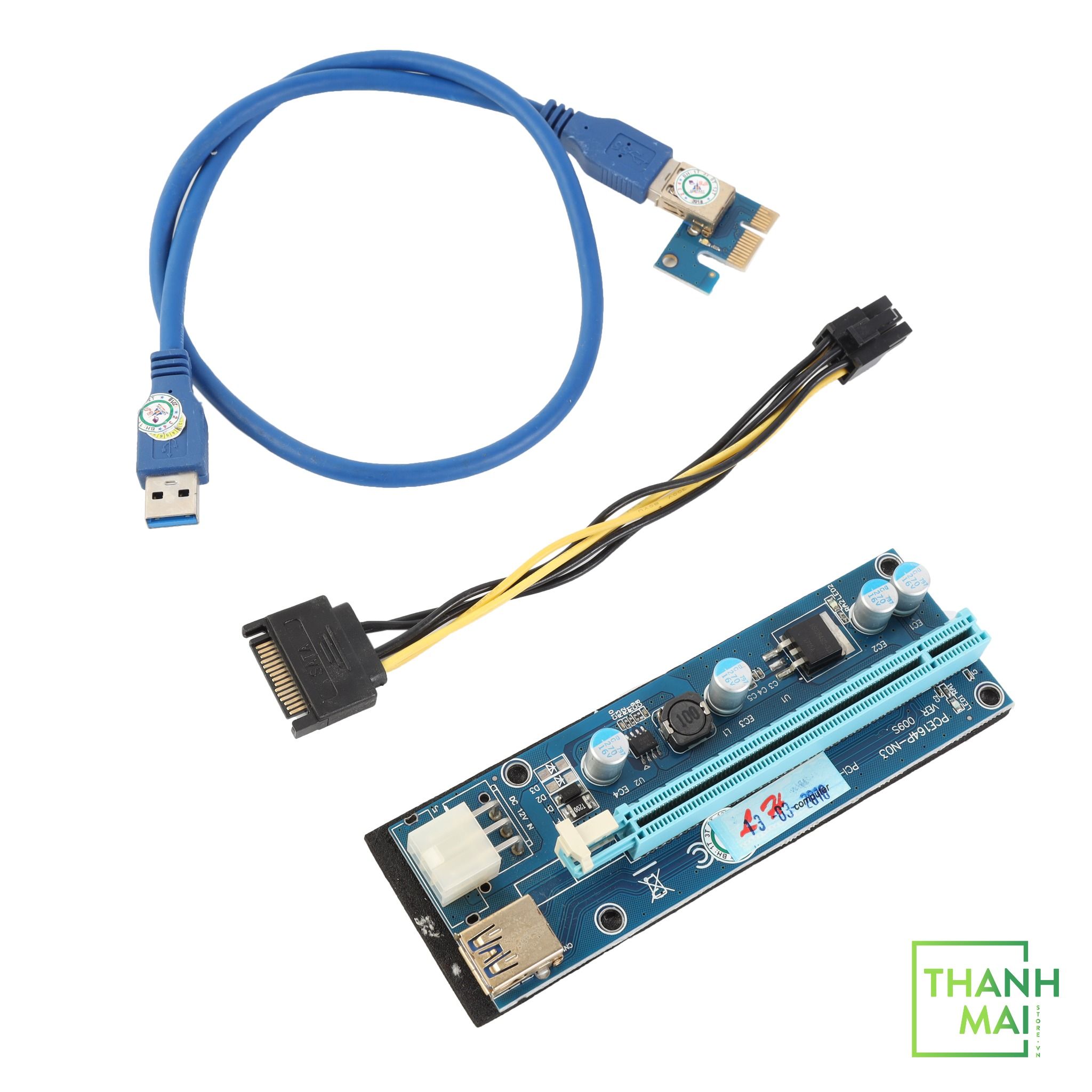 Cáp Riser chuyển đổi PCI-E - 1X sang 16X Ver 9.02a - Thanh Mai Store