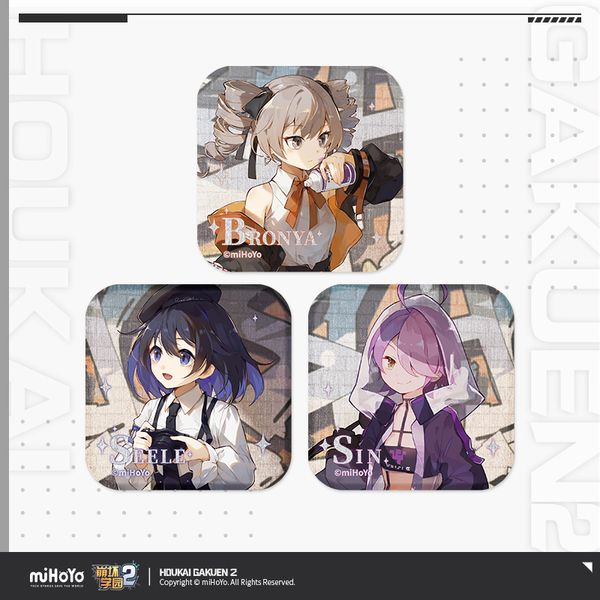 【miHoYo/Honkai Academy 2】 Dream Squad Series Huy hiệu Tấm thiếc vuông ...