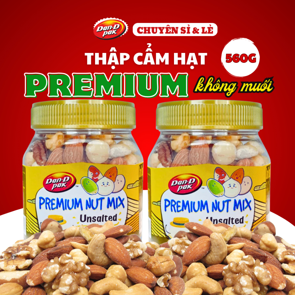 Thùng Hạt Thập Cẩm Premium Không Muối 215g X 12 hũ, 560g x 10 hũ Dan – bcmarketing