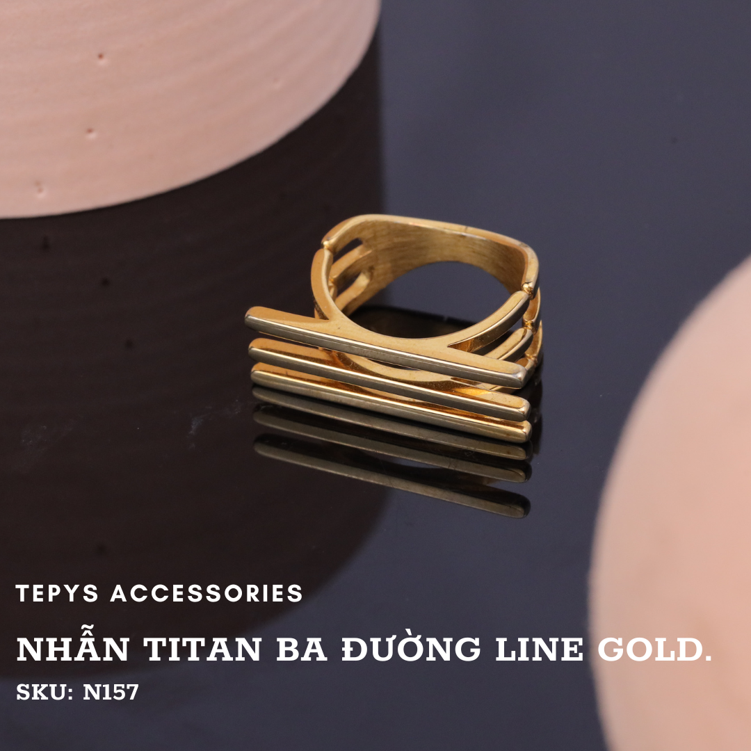 Nhẫn Titan Ba Đường Line Gold