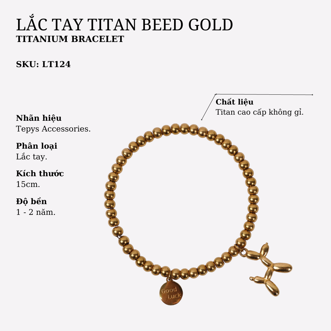 Lắc Tay Titan Beed Gold