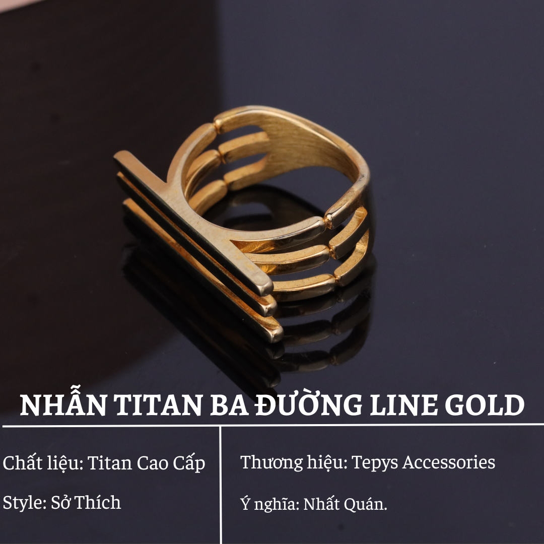 Nhẫn Titan Ba Đường Line Gold