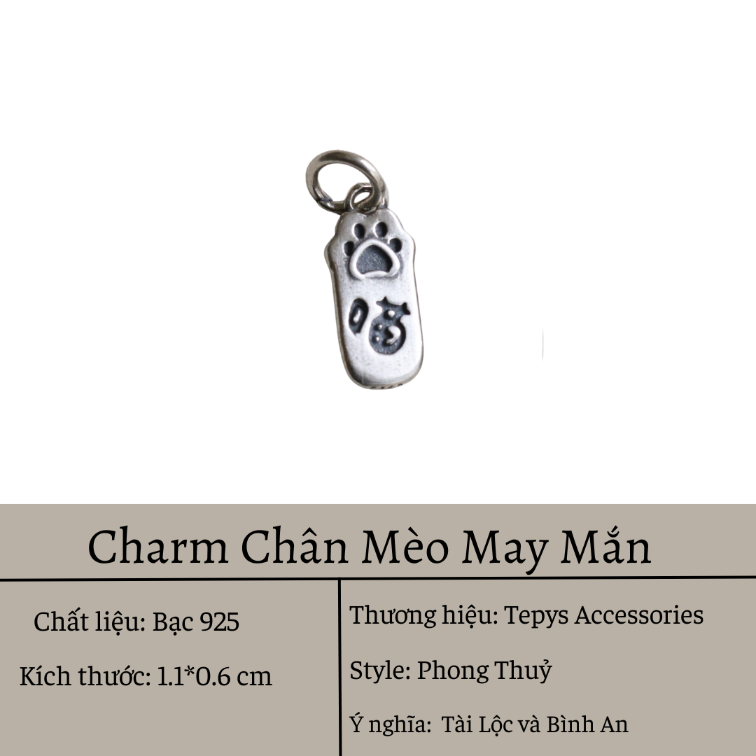 Charm Chân Mèo May Mắn