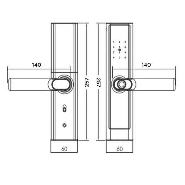 Khóa Cửa Điện Tử Hubert HB CG39 Mini - Khóa Hiện Đại Chính Hãng Đức