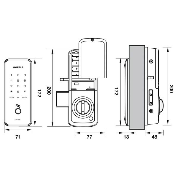 Khóa Cửa Điện Tử Hafele ER5100 - Khóa Hiện Đại Chính Hãng Đức