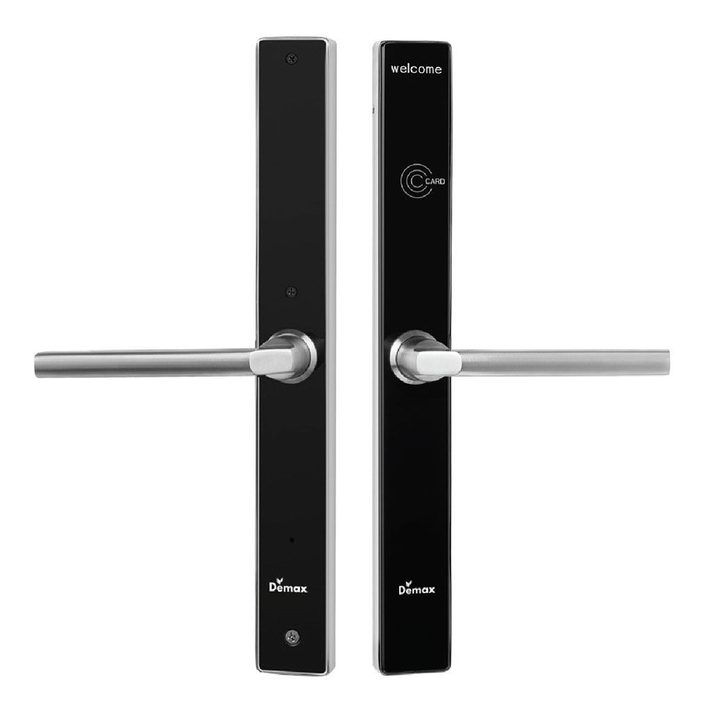 Khóa Điện Tử Vân Tay Cửa Nhôm Sắt Khách Sạn Cao Cấp Demax HSL330 SB/AG