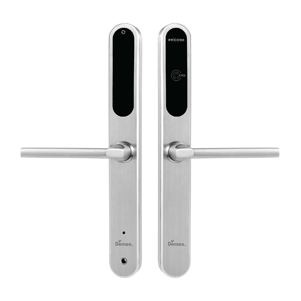 Khóa Điện Tử Vân Tay Cửa Nhôm Sắt Khách Sạn Cao Cấp Demax HSL330 SS