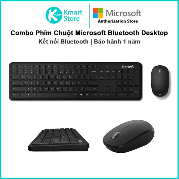 Combo Bộ bàn phím chuột Microsoft Bluetooth Desktop - Hàng Chính Hãng
