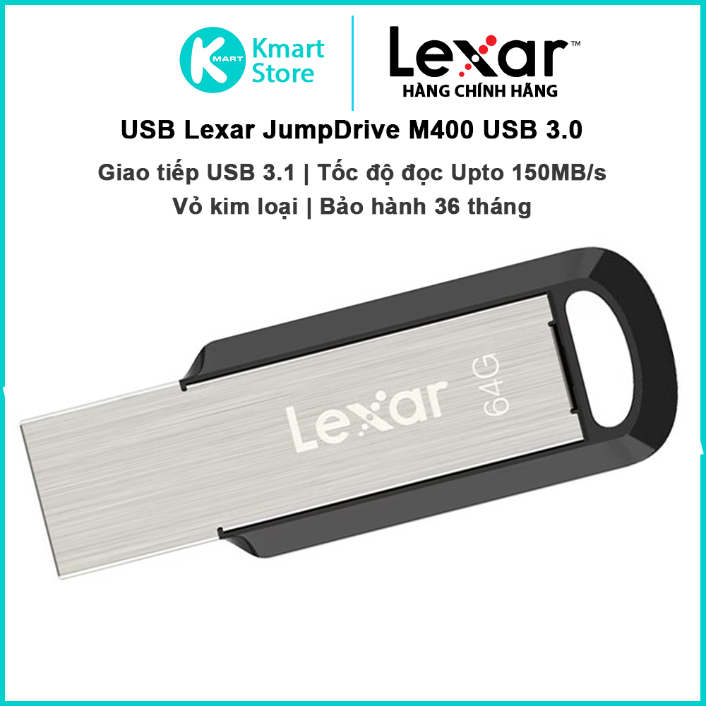 USB 3.0 Lexar JumpDrive M400 | Tốc độ đọc Upto 150MB/s | Vỏ kim loại ...