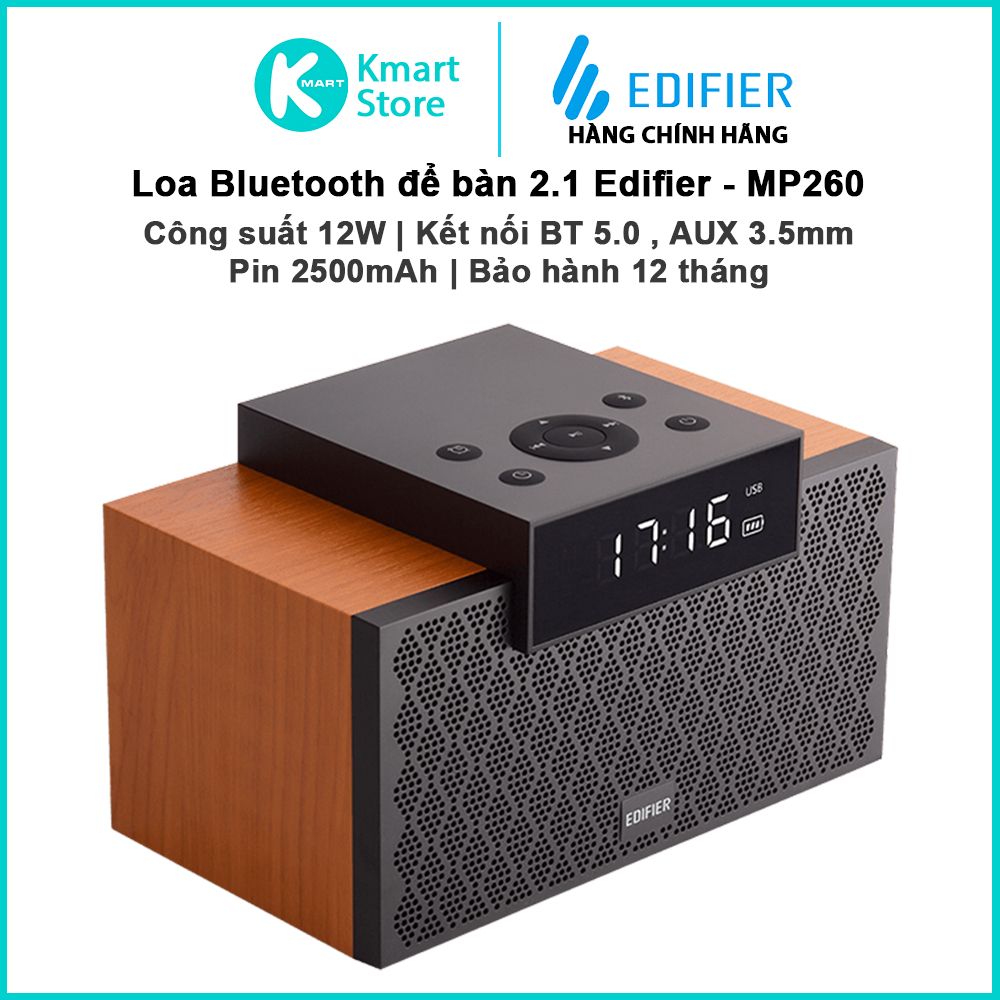 Loa Bluetooth EDIFIER MP260 | Kèm đồng hồ báo thức | Màn hình đèn LED ...