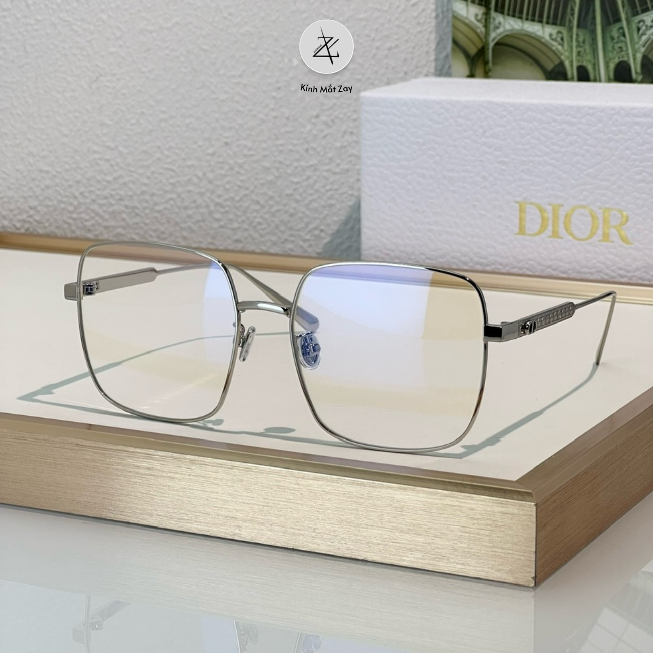 Gọng kính Dior Cannage S1U BOBO dáng vuông to kim loại cao cấp full bo ...