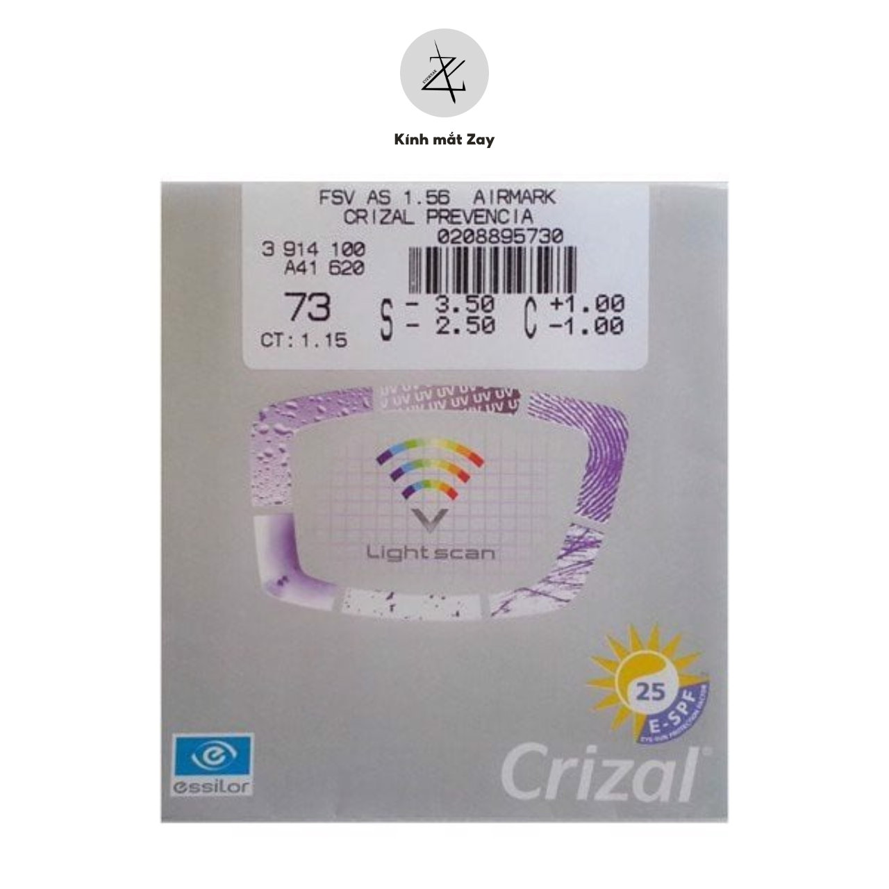 Tròng kính Essilor Pháp Crizal Prevencia ngăn ánh sáng xanh chống UV ...