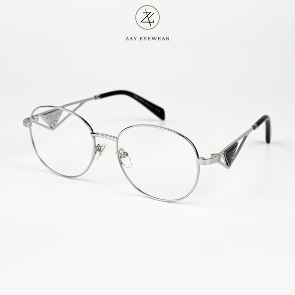 Gọng kính Prada VPR A50 dáng tròn kim loại cao cấp fullbox – Kính mắt Zay