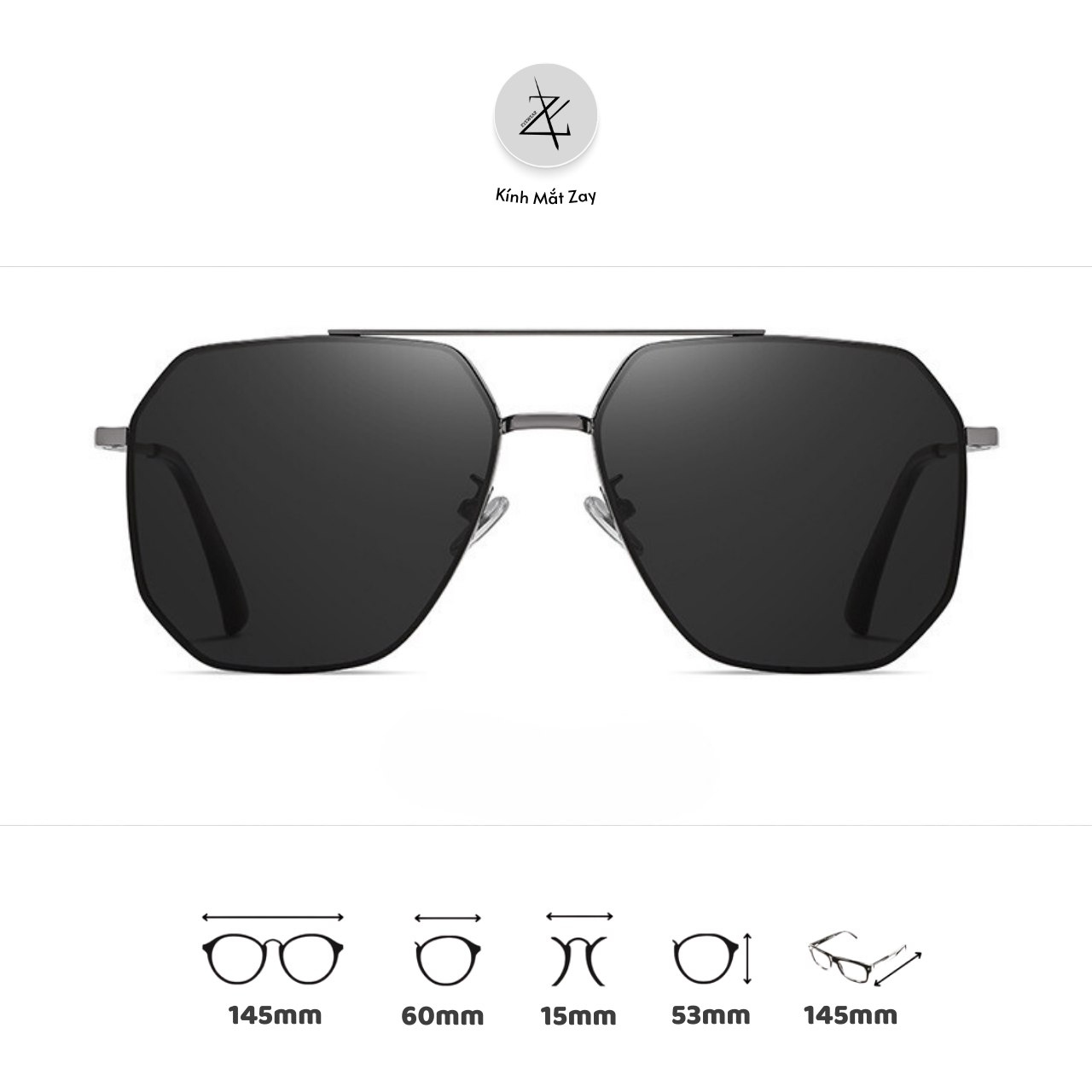 Kính mát JS818 dáng phi công kim loại Hàn Quốc – Kính mắt Zay