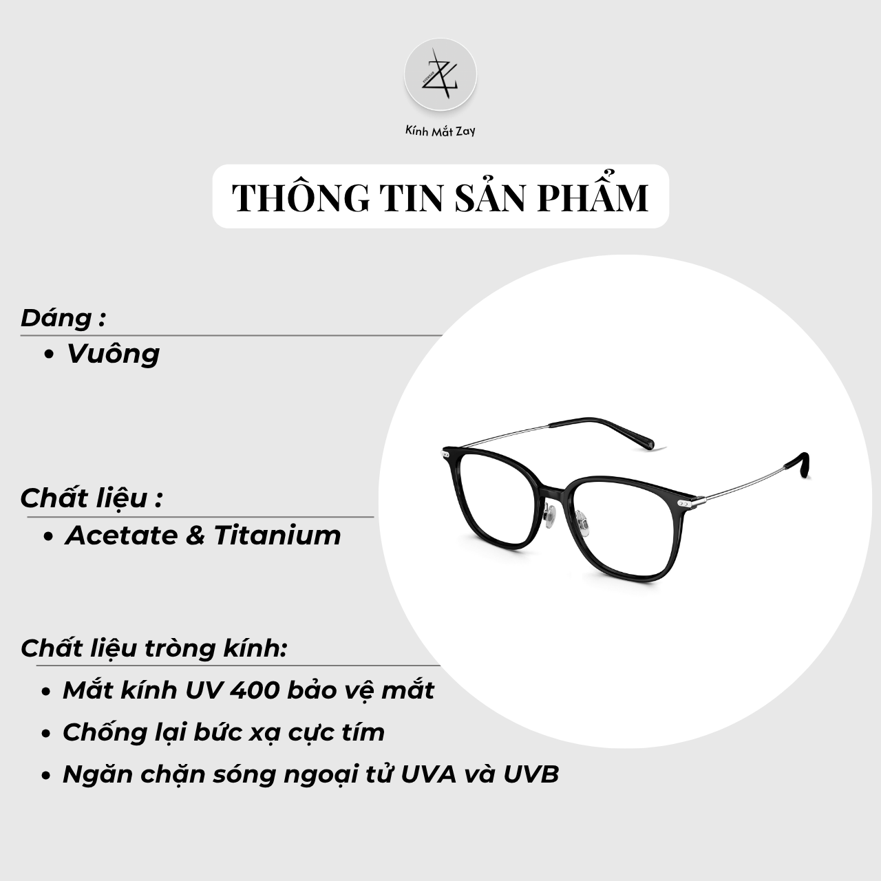 Gọng kính Molsion MJ5120 dáng vuông nhựa acetate & titanium fullbox ...