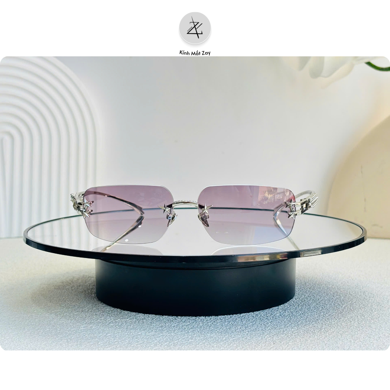 Kính mát Gentle Monster Glitter dáng chữ nhật titanium cao cấp fullbox ...