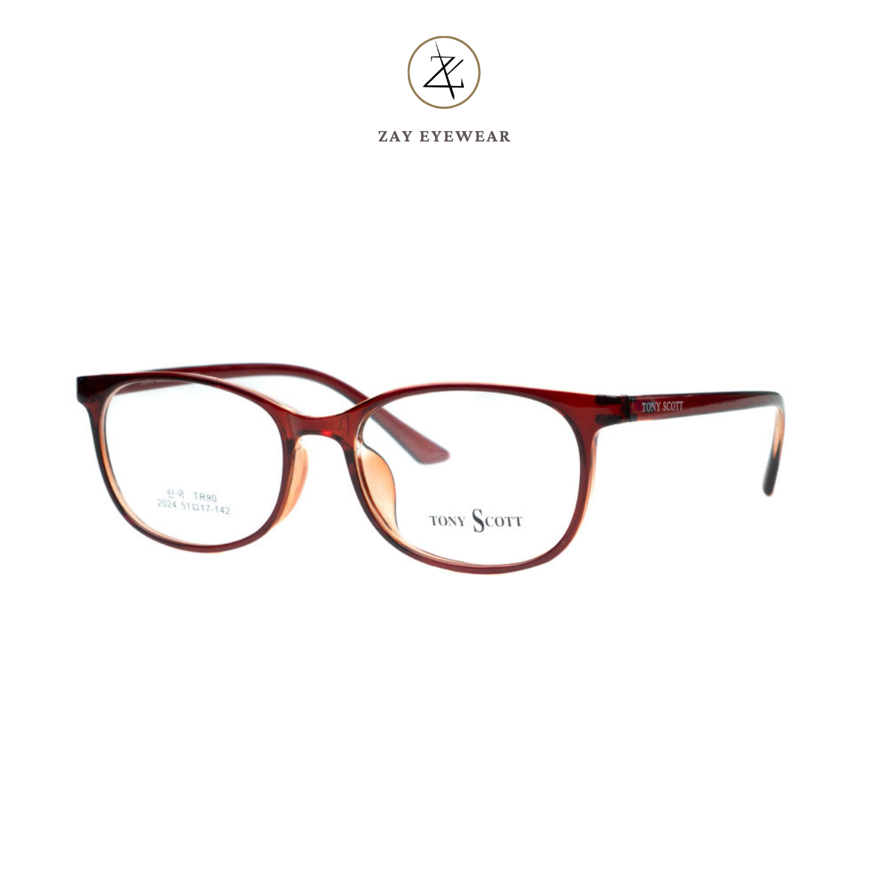 Gọng kính Tony Scott 2024 dáng vuông nhựa TR90 dẻo fullbox chính hãng – Kính mắt Zay