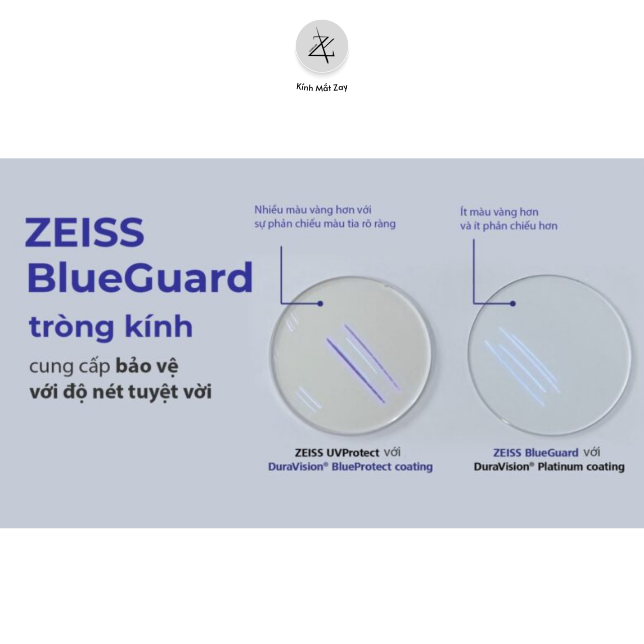 Tròng Kính Zeiss Clearview Freeform BlueGuard Chống Ánh Sáng Xanh ...