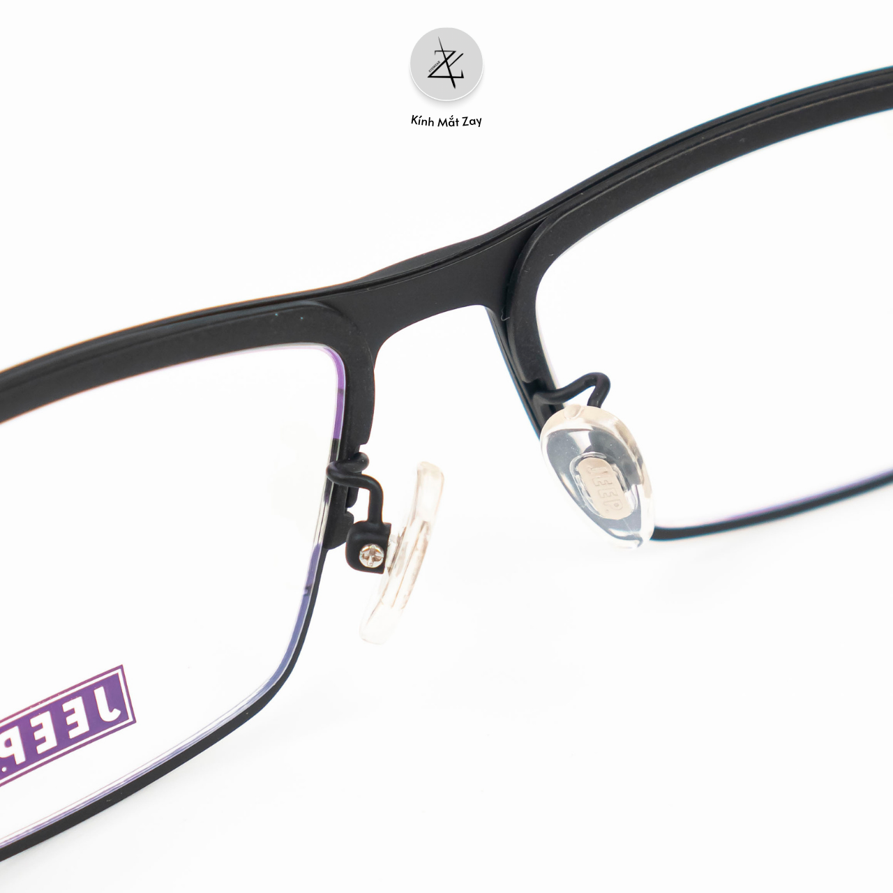 Gọng kính nửa khung Jeep A1037 chữ nhật titanium fullbox chính hãng – Kính mắt Zay