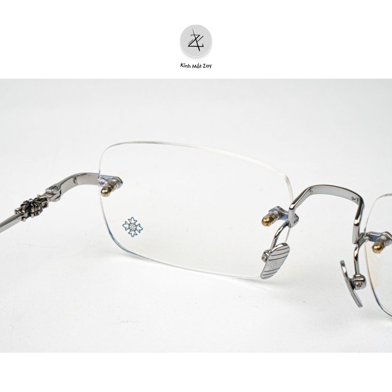 Gọng khoan Chrome Hearts CH5195 hình chữ nhật titanium cao cấp fullbox ...