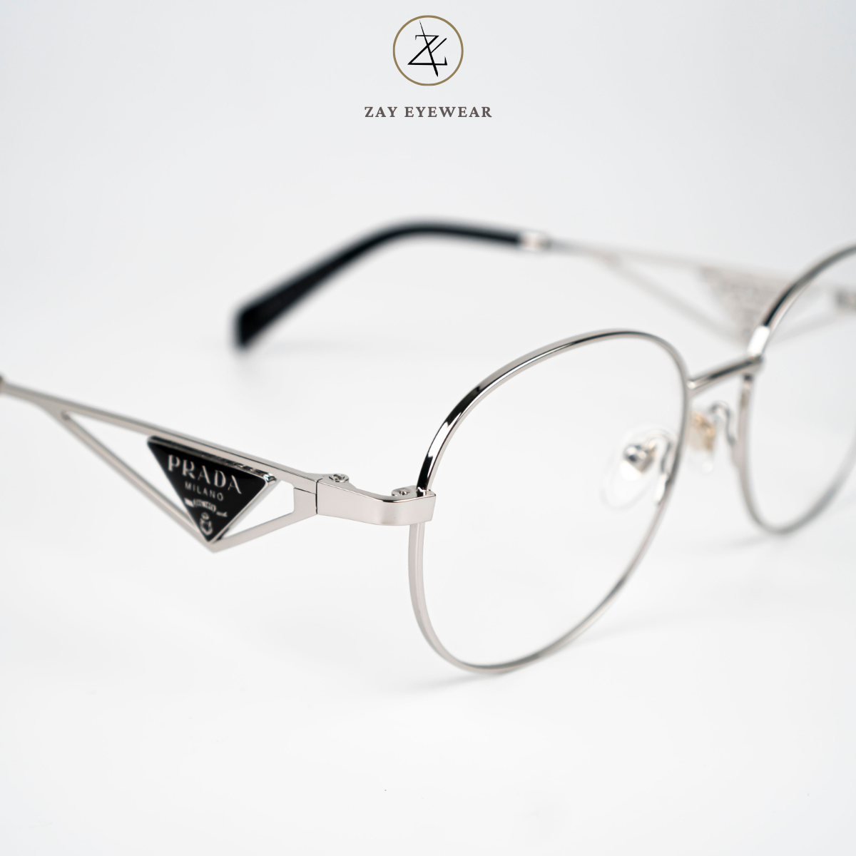 Gọng kính Prada VPR A50 dáng tròn kim loại cao cấp fullbox – Kính mắt Zay