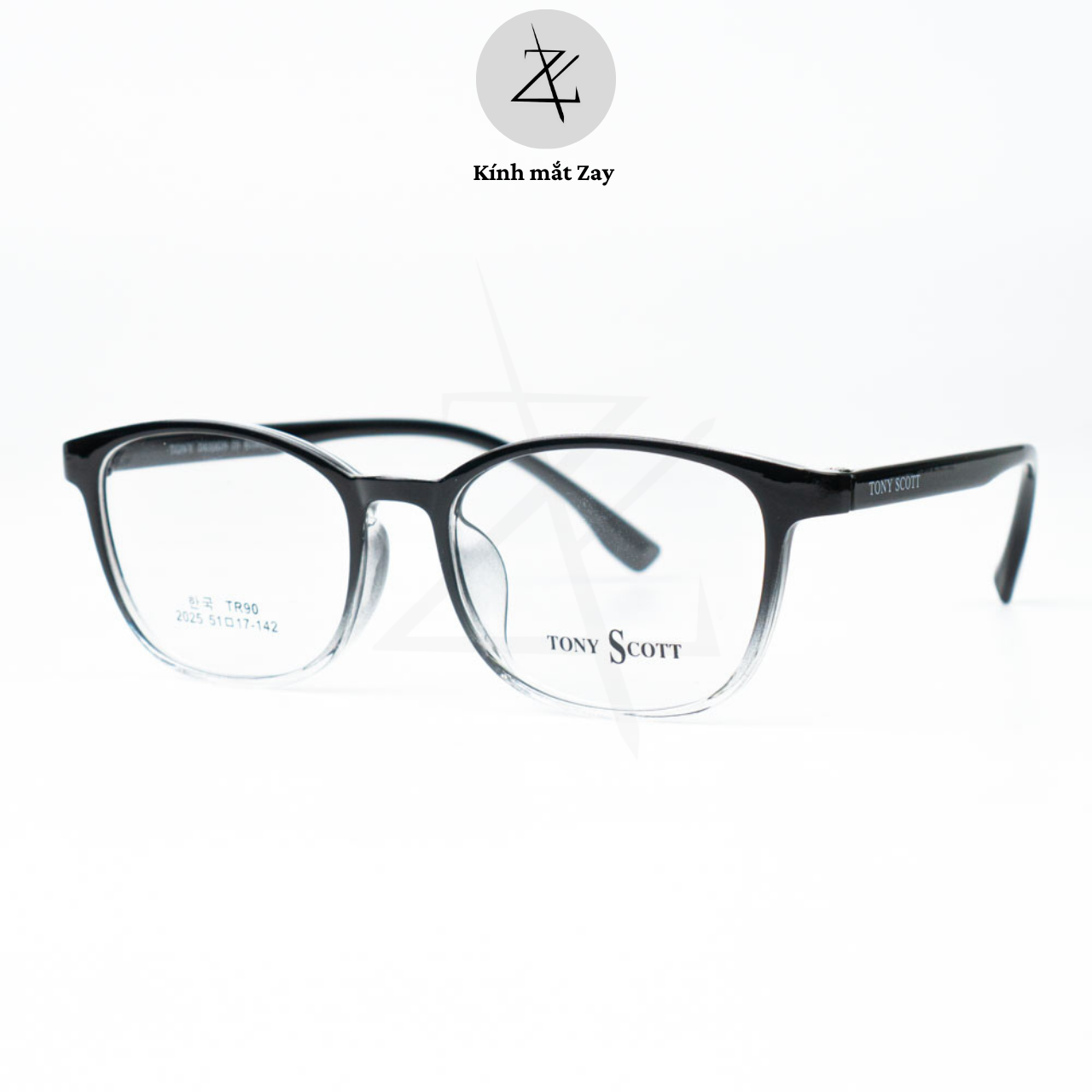 Gọng kính Tony Scott 2025 dáng vuông nhựa TR90 dẻo fullbox chính hãng – Kính mắt Zay
