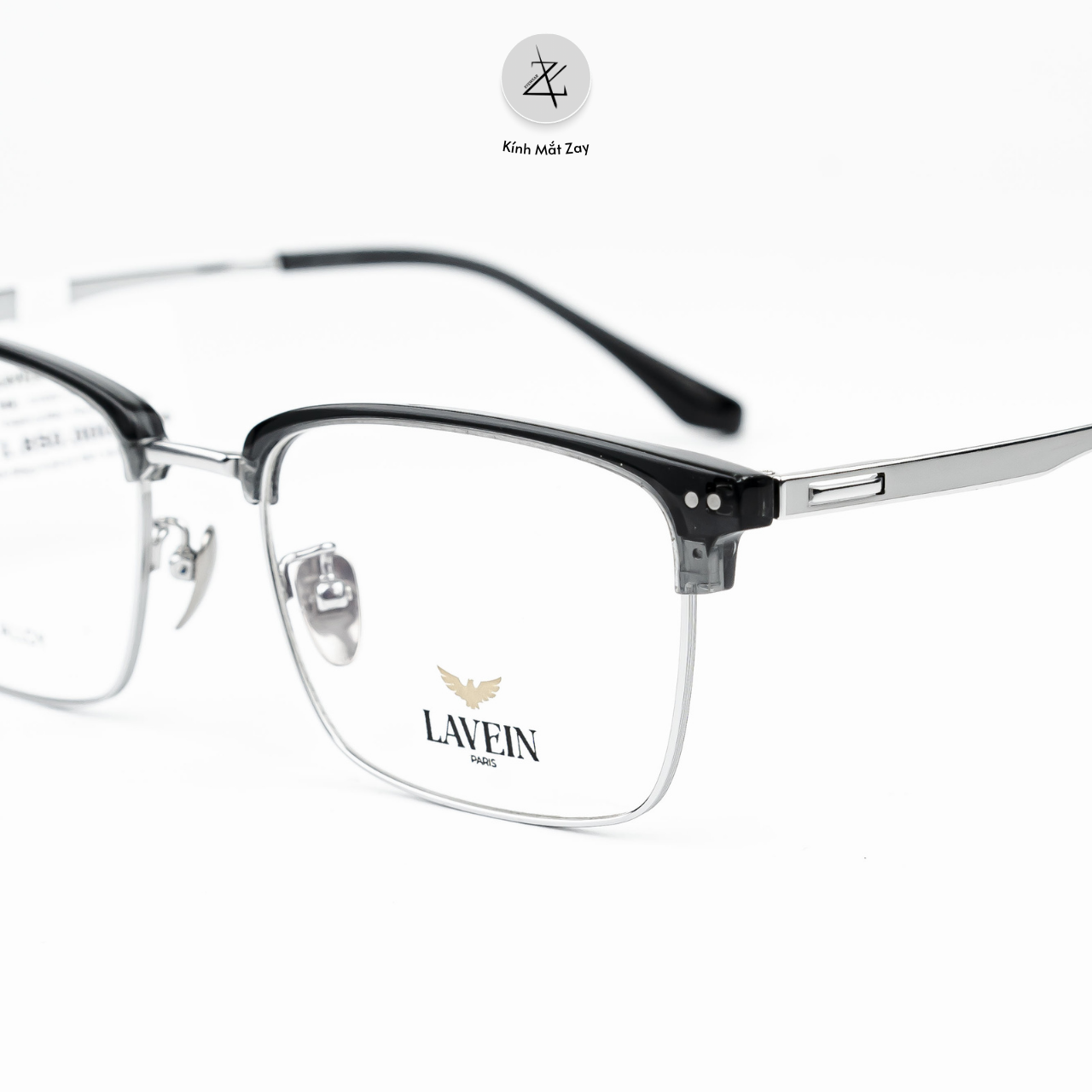 Gọng kính nửa khung Lavein Praris 21002 vuông nhựa TR90 & titanium ...