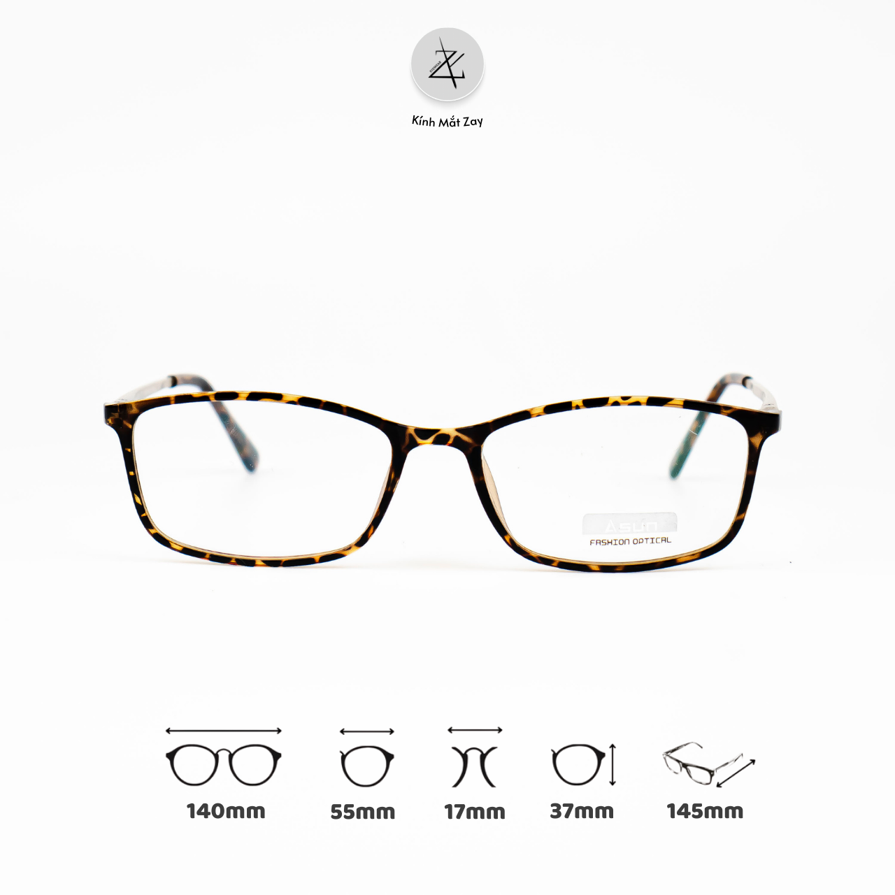 Gọng kính A804 dáng chữ nhật nhựa TR90 dẻo hàn quốc – Kính mắt Zay