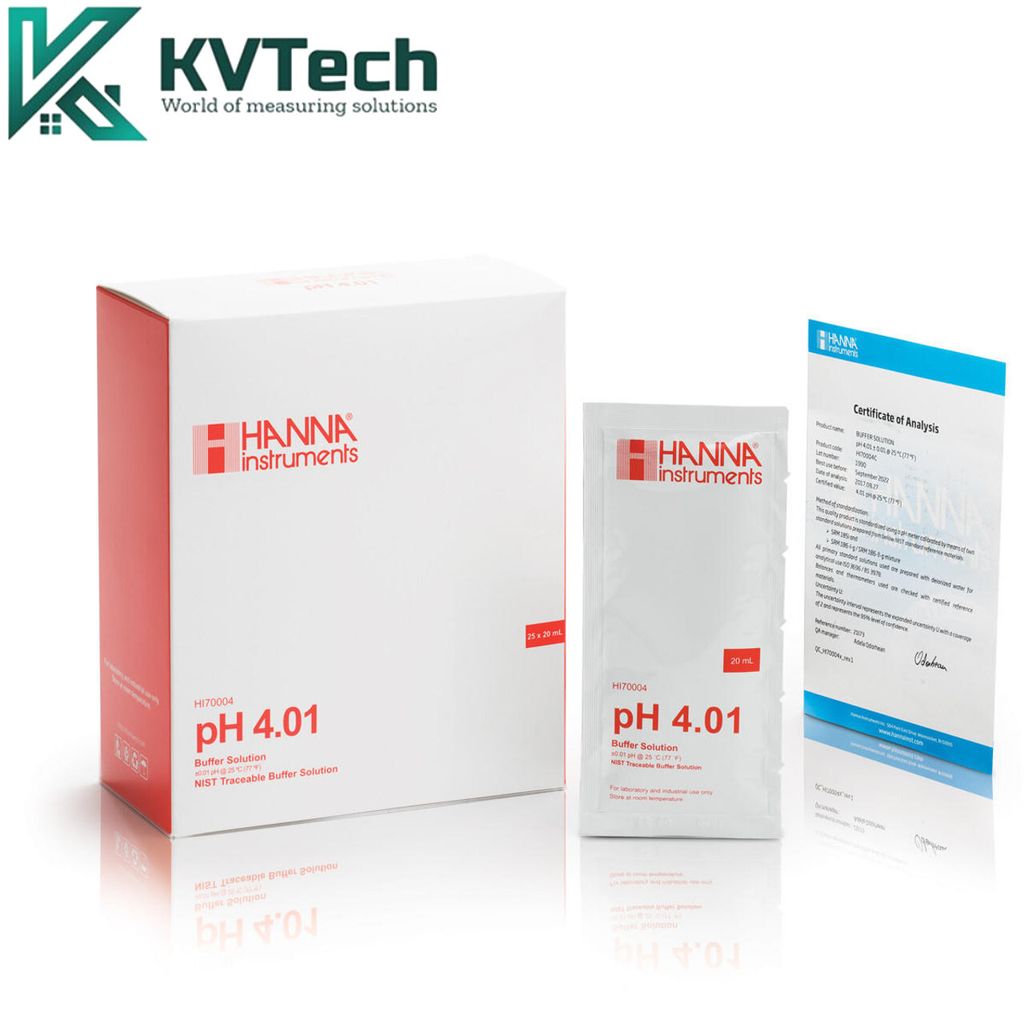 Dung dịch chuẩn pH 4.01 HANNA HI70004C (25 x 20 mL)