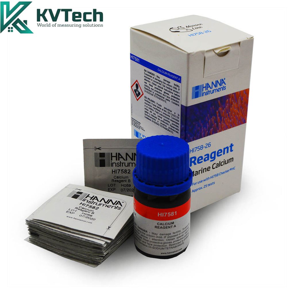 Thuốc Thử Canxi Cho Checker HI758 HANNA HI758-26 (200-600 ppm, 25 lần)
